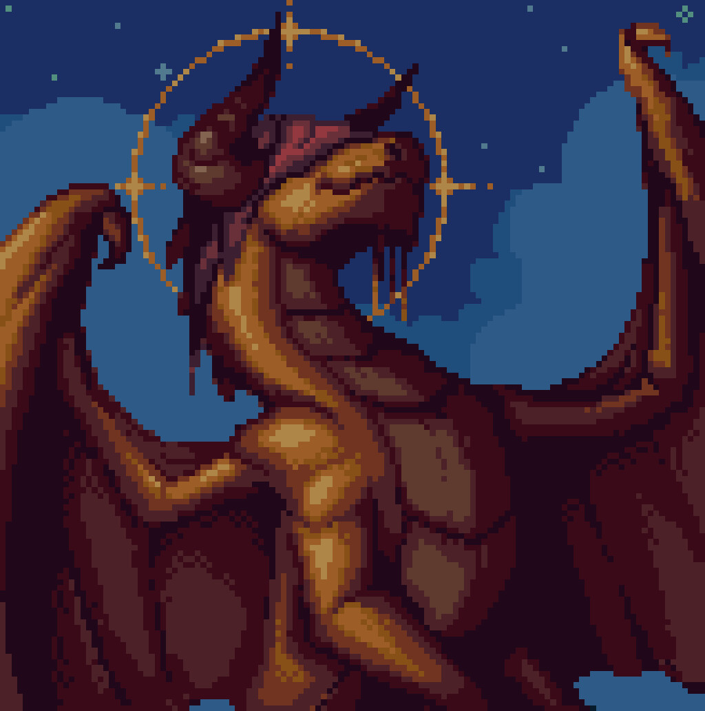 ArtStation - Dragon Awaken - Pixel art