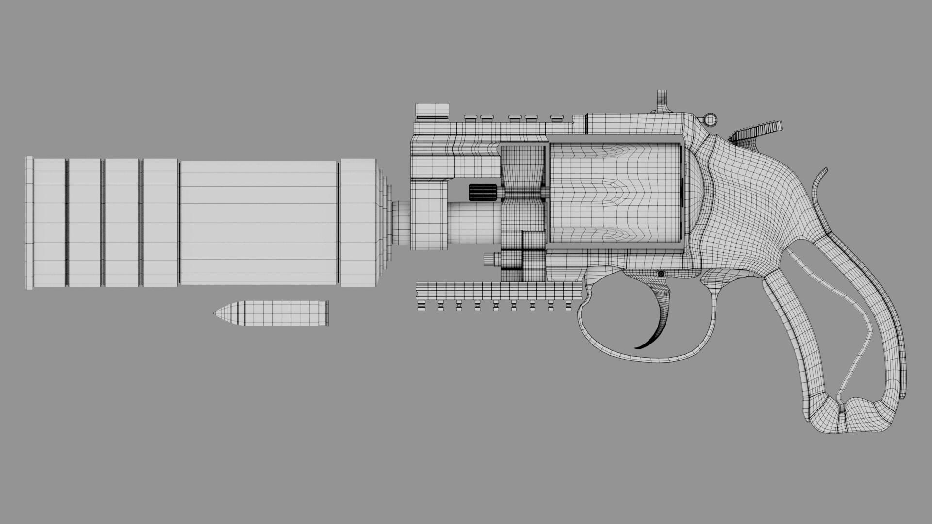 ArtStation - old revolver wire frame