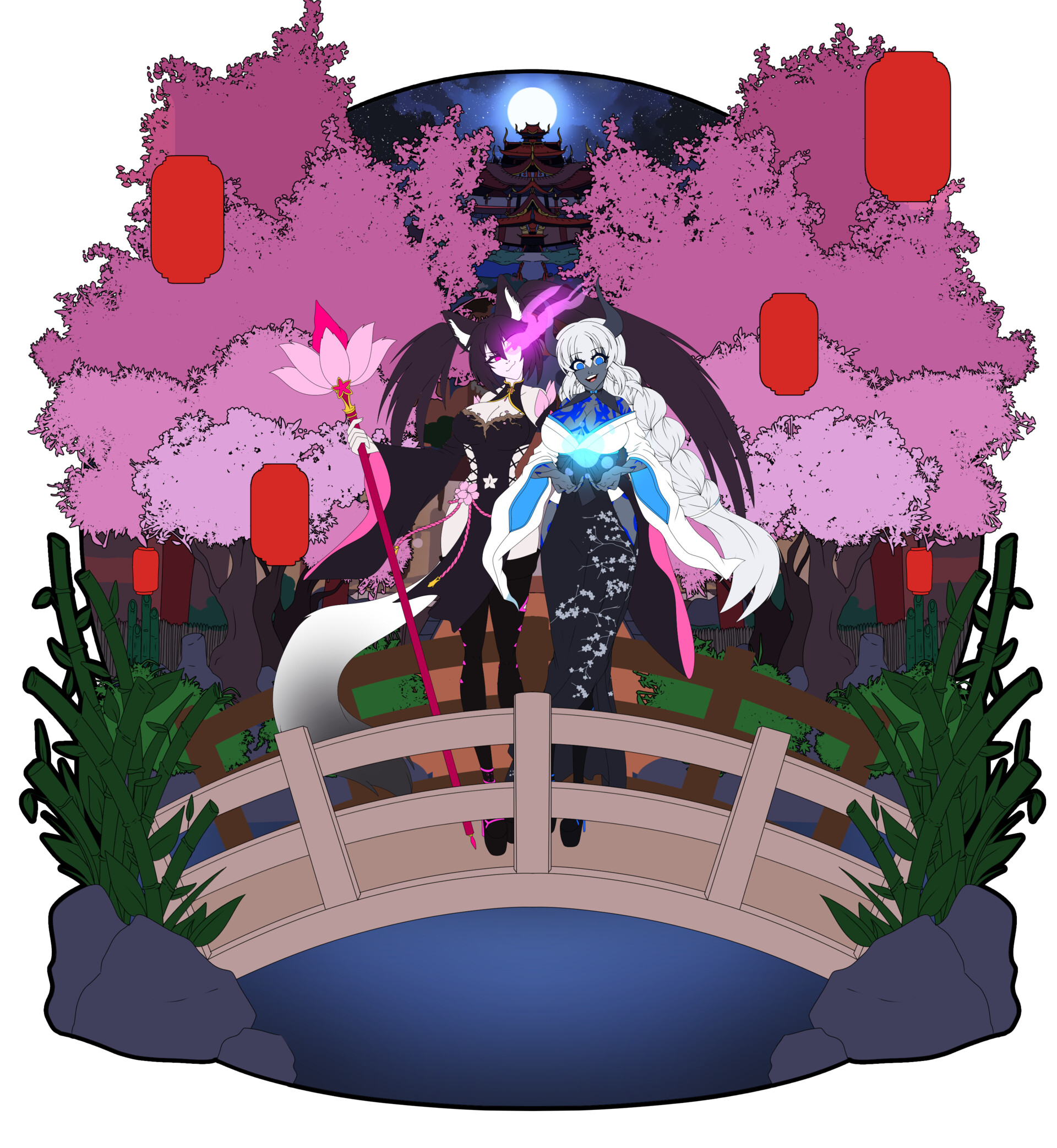 Alejandra Coronado (RosHela) - Sakura Nights (Commission Progress)