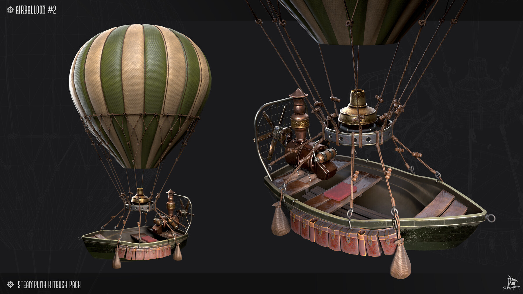 Grafit Studio - Steampunk World - Illustration and 3D Kitbash Set