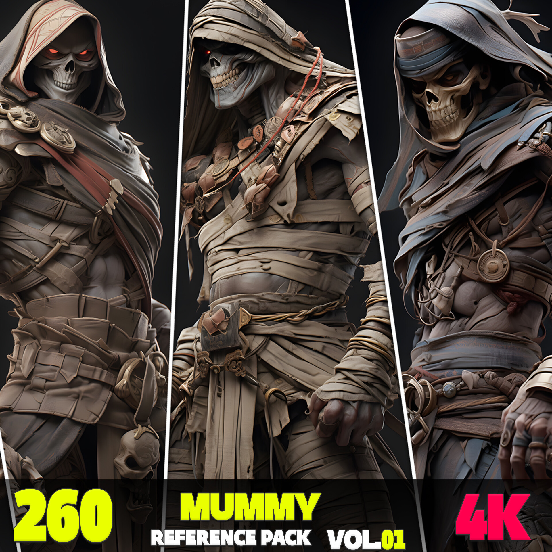 ArtStation - 260 4K Mummy Reference Pack Vol.01