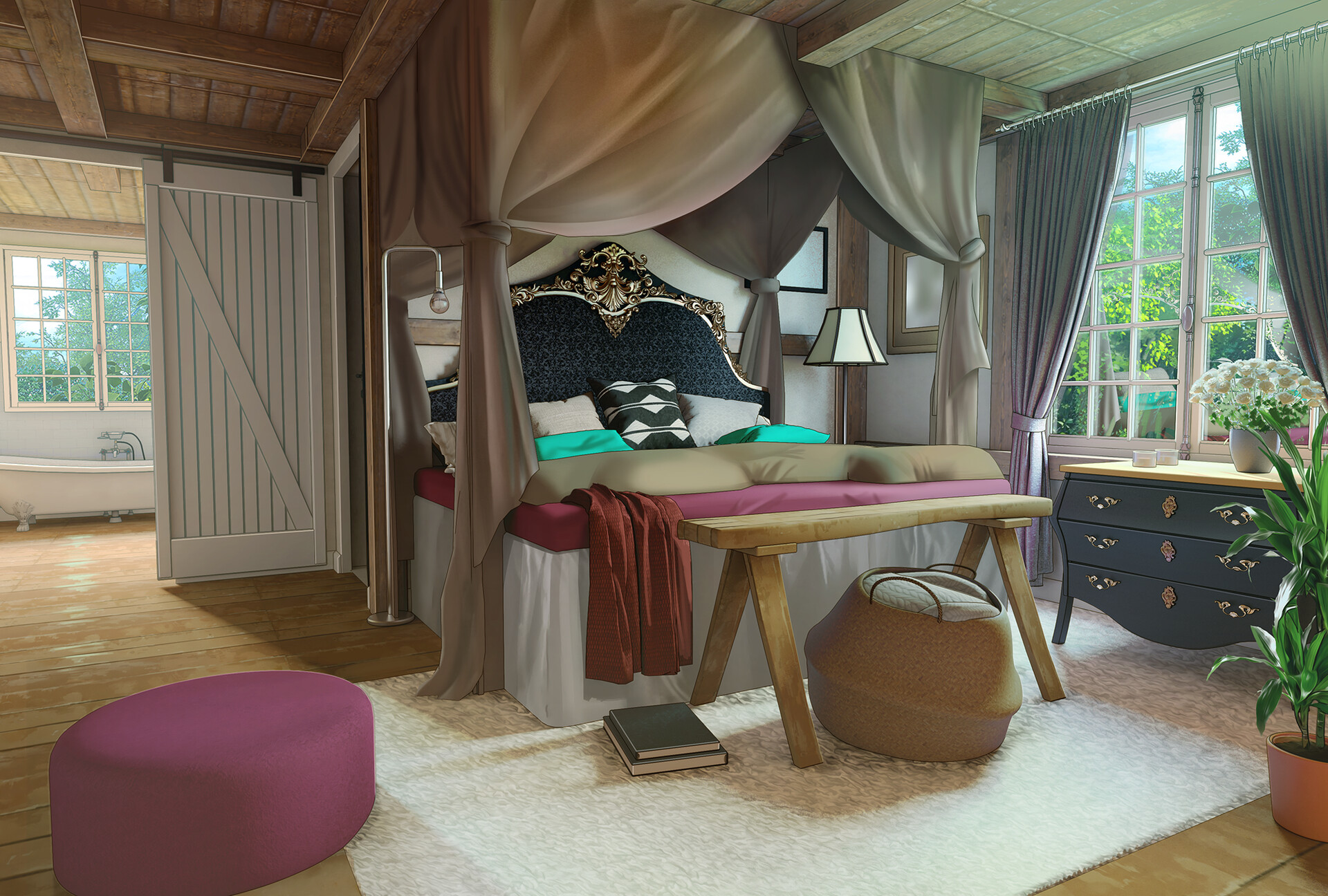 ArtStation - My Candy Love: Lysandre's Romantic bedroom