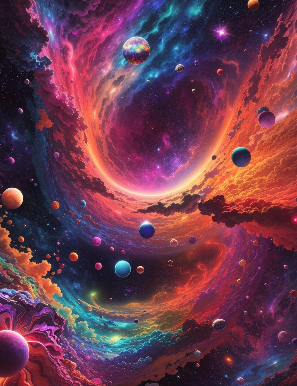 Psychedelic Nebula Wallpaper Mobile