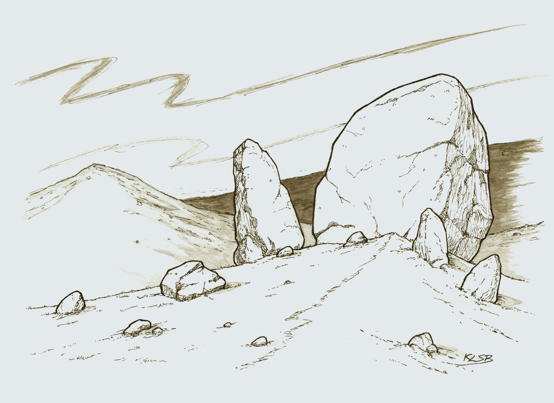 ArtStation - Traditional Ink - Rock Study