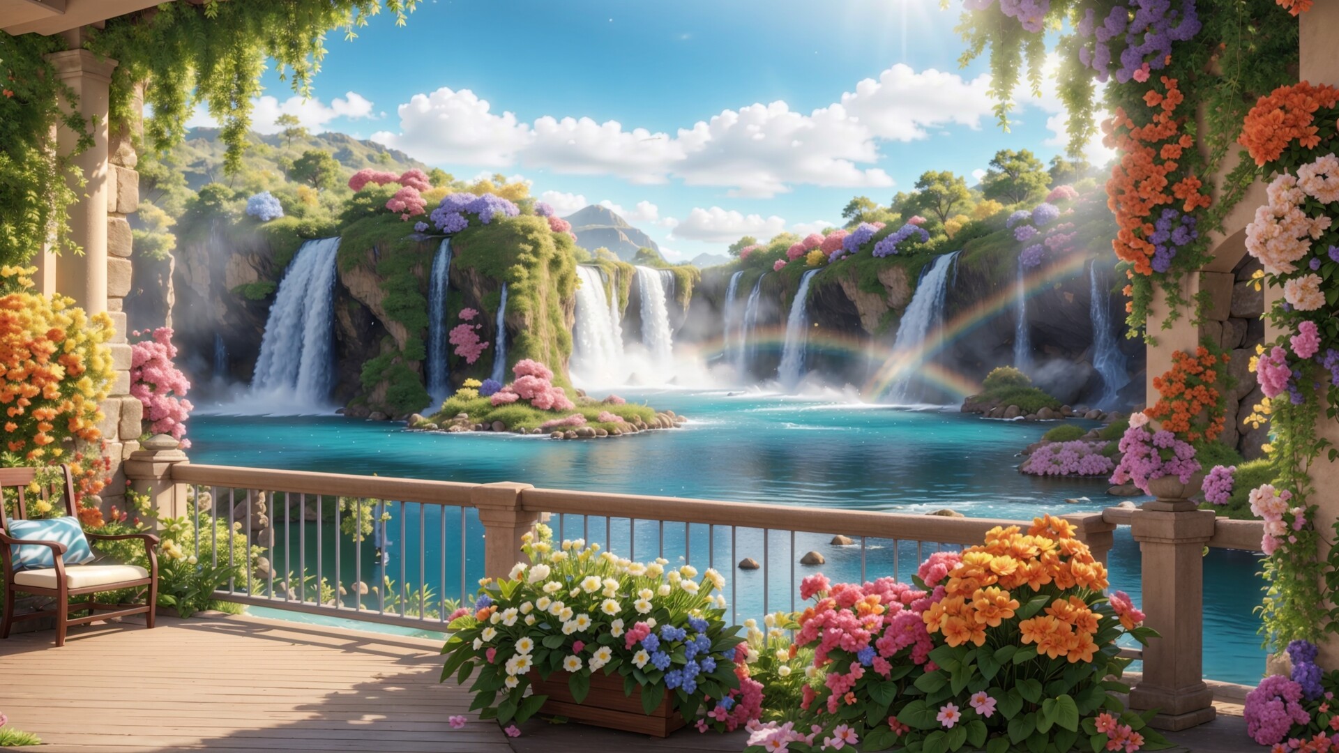 Delia Wright - Natural Waterfall - An Enchanting Cascade