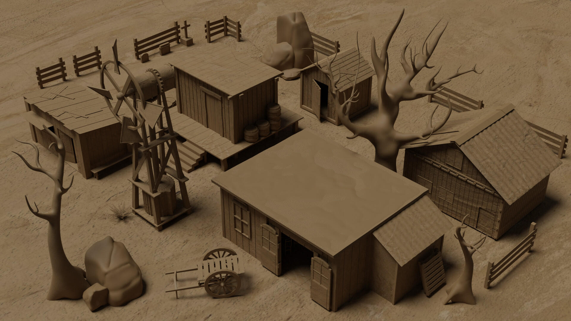 ArtStation - Cowboy town props