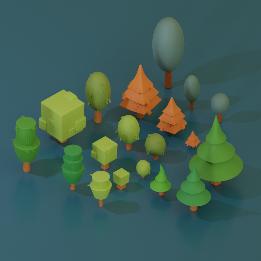 ArtStation - Stylized tree pack Vol.1
