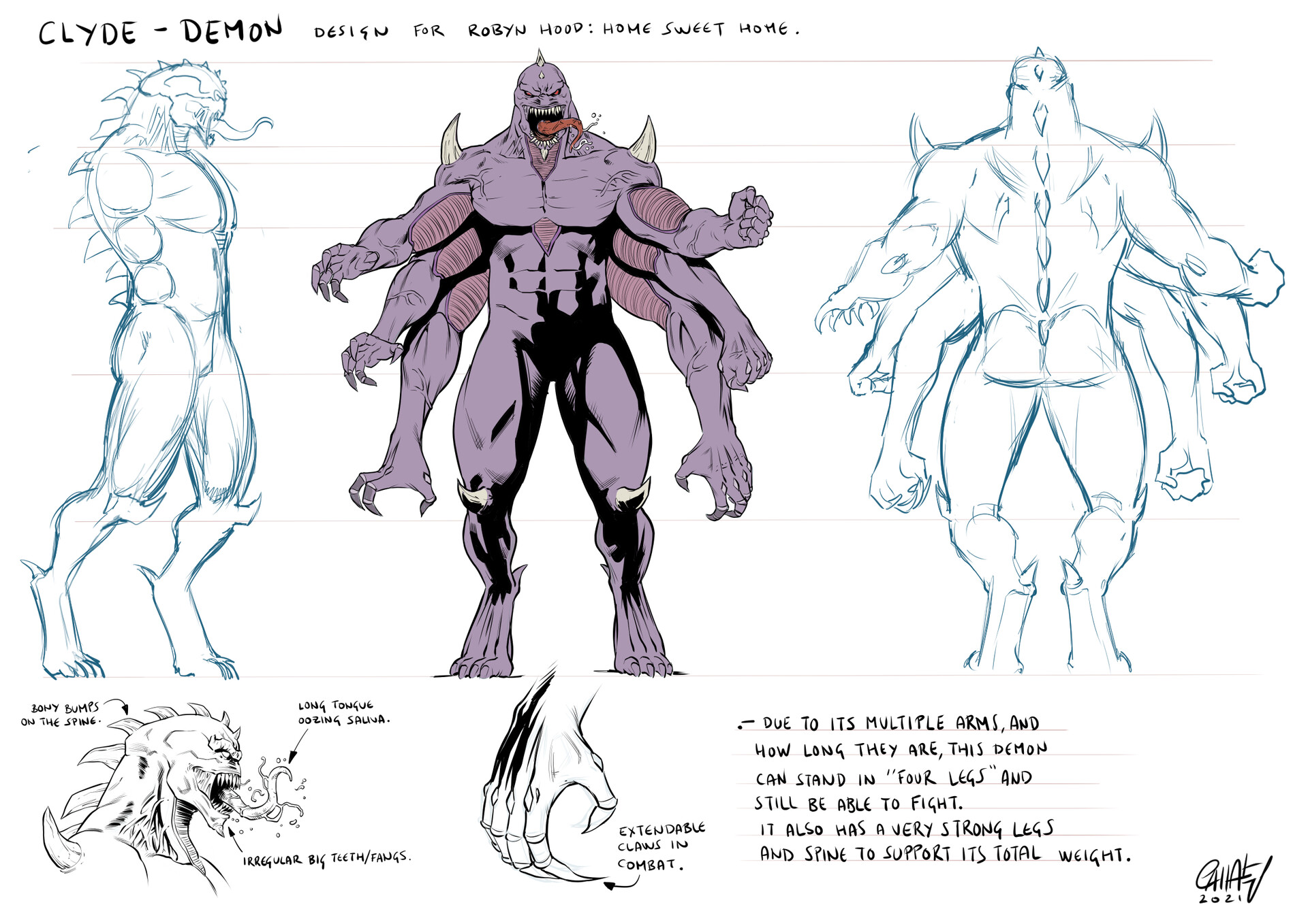 how to draw demon legs