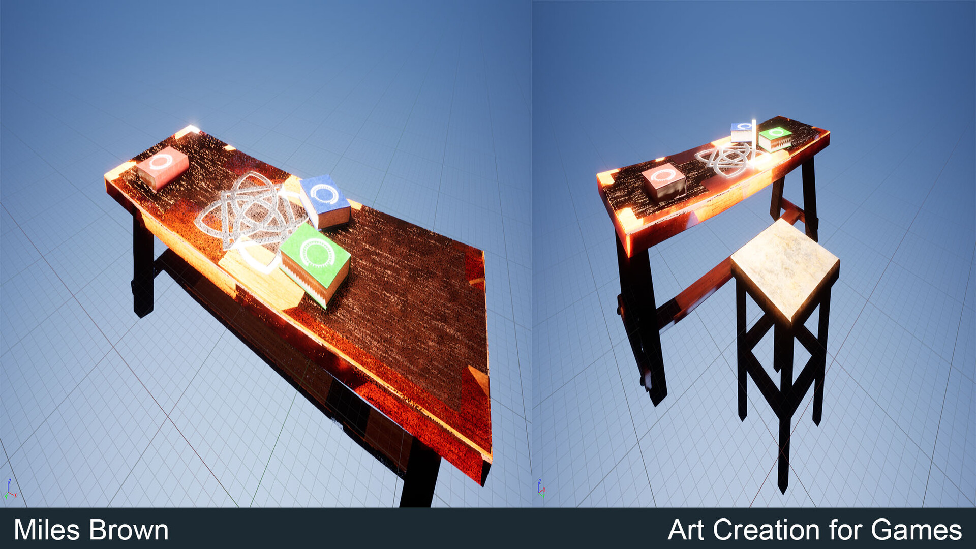 ArtStation - Wizard's Table and Stool