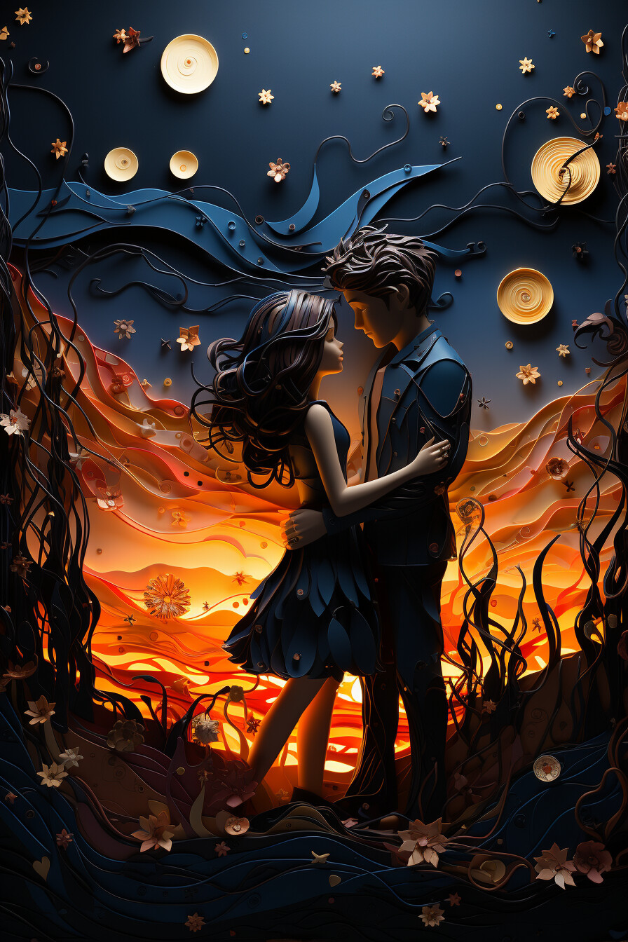 ArtStation - Paper Quilling Magic in Blues, Yellows, and Scenic Views!