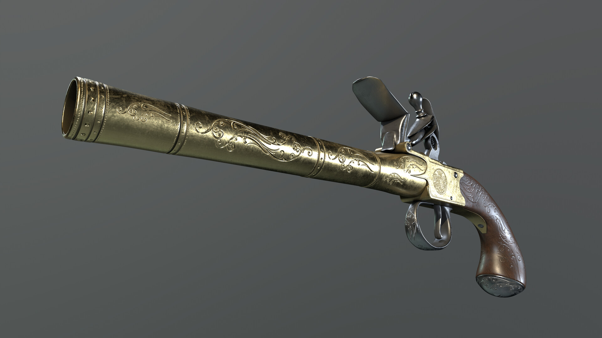 ArtStation - 1700s English Flintlock Pistol