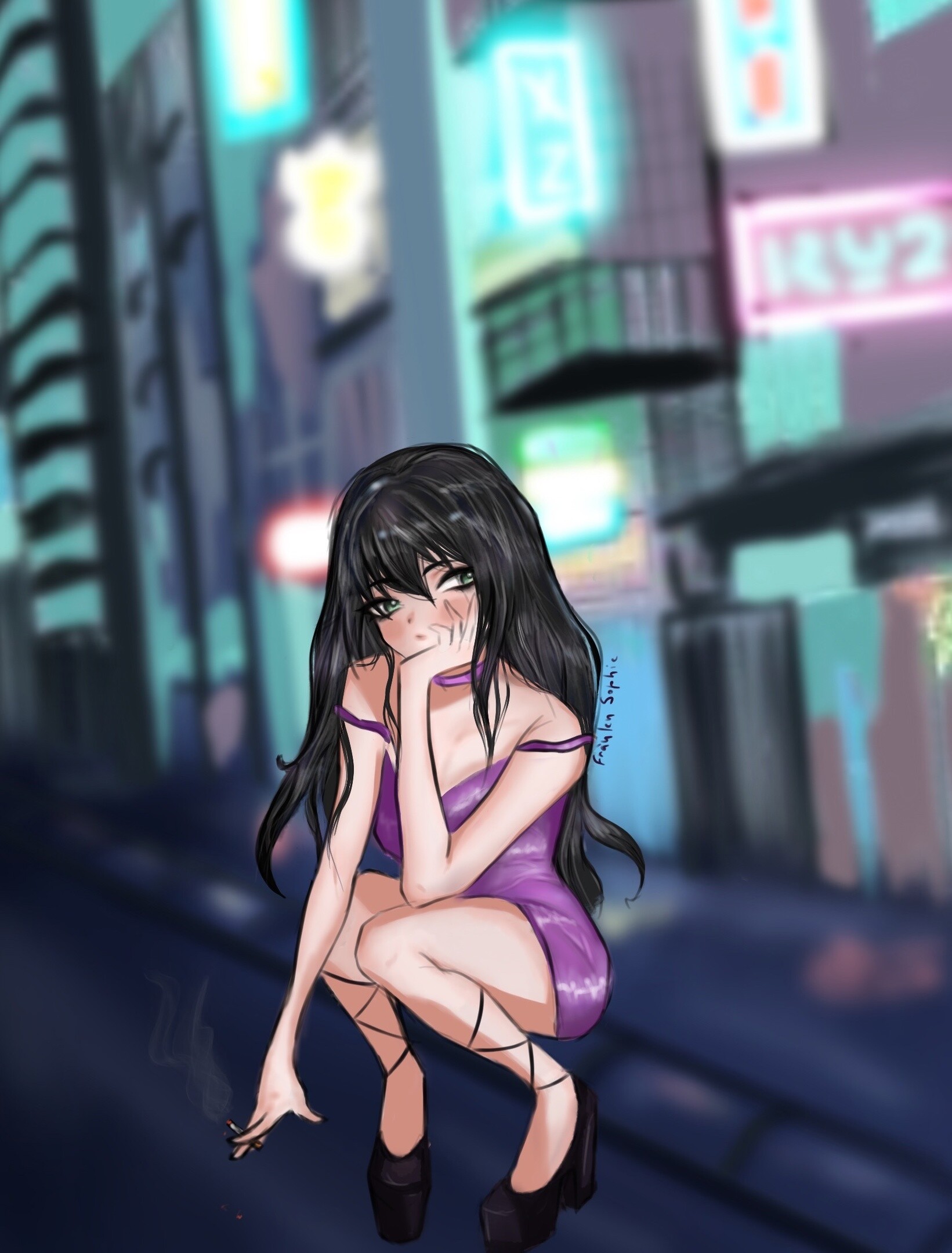 ArtStation - girl on the road