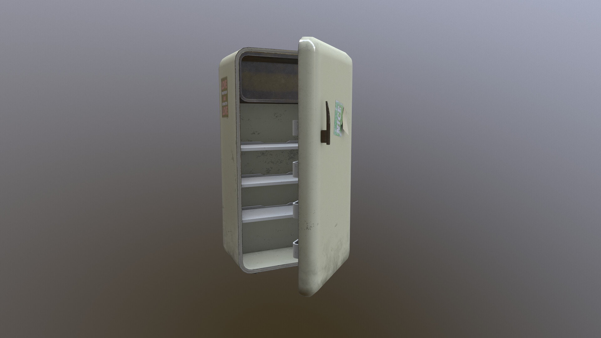 ArtStation - Retro refrigerator Game Ready props