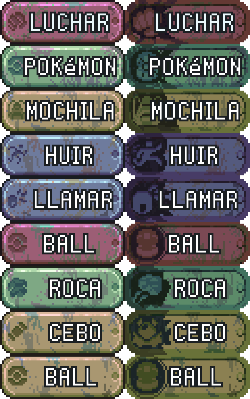 Rocio Salado - Some Pokémon fan-game menues