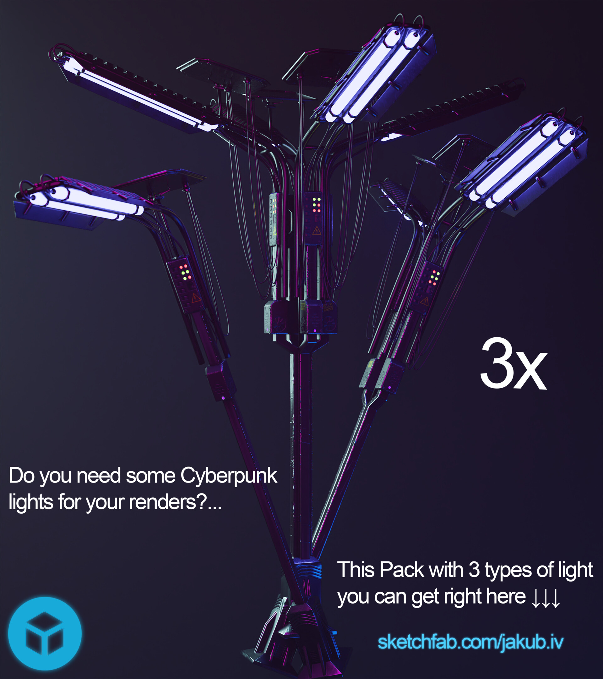 ArtStation - Pack with 3 types of Lights