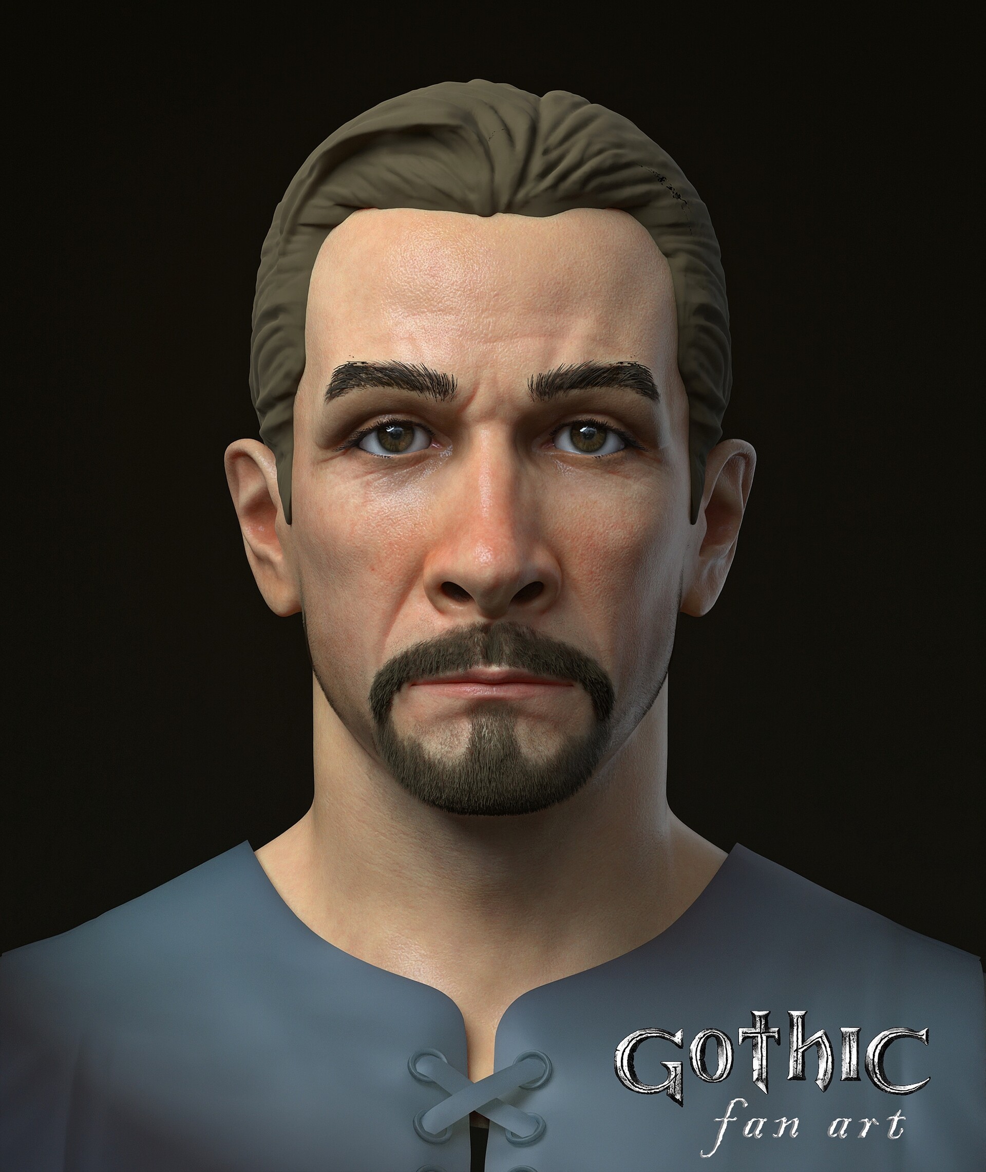 ArtStation - [w.i.p.] Nameless hero - "Gothic" game realistic portrait