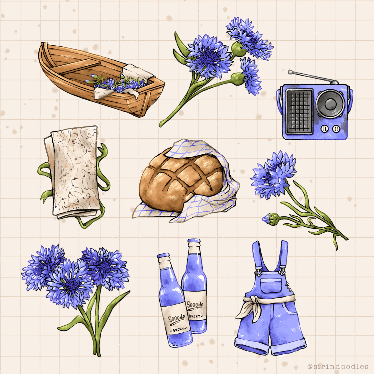 Sirin Doodles - Cottage props illustration - Duck and cottage core ...