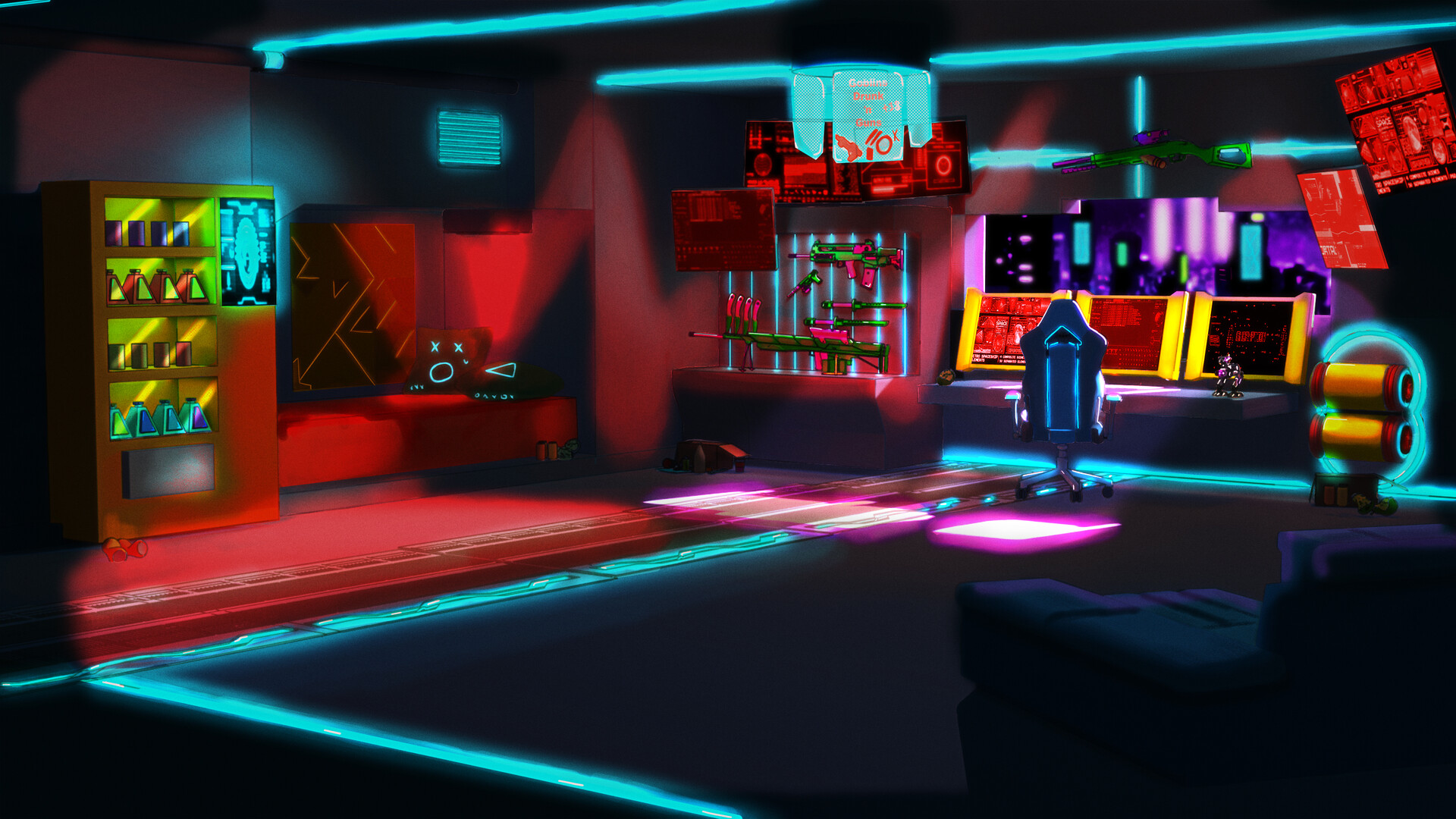 ArtStation - Cyberpunk Room