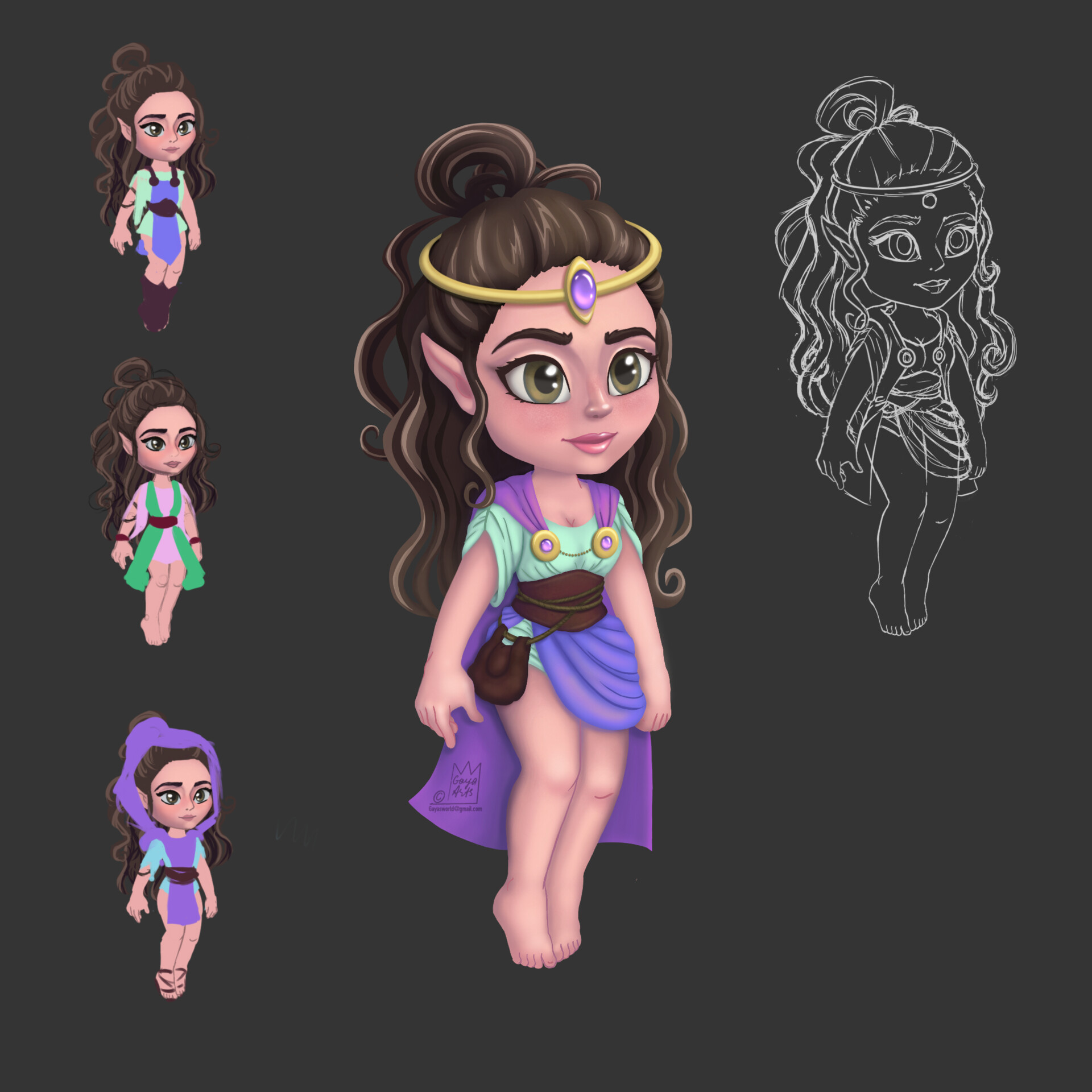 ArtStation - Elf in mobile game art style