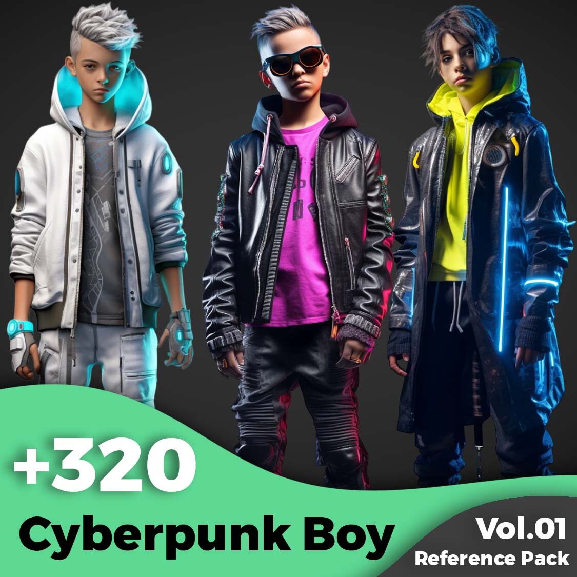 ArtStation - +320 Cyberpunk Boy Character Concept(4k)