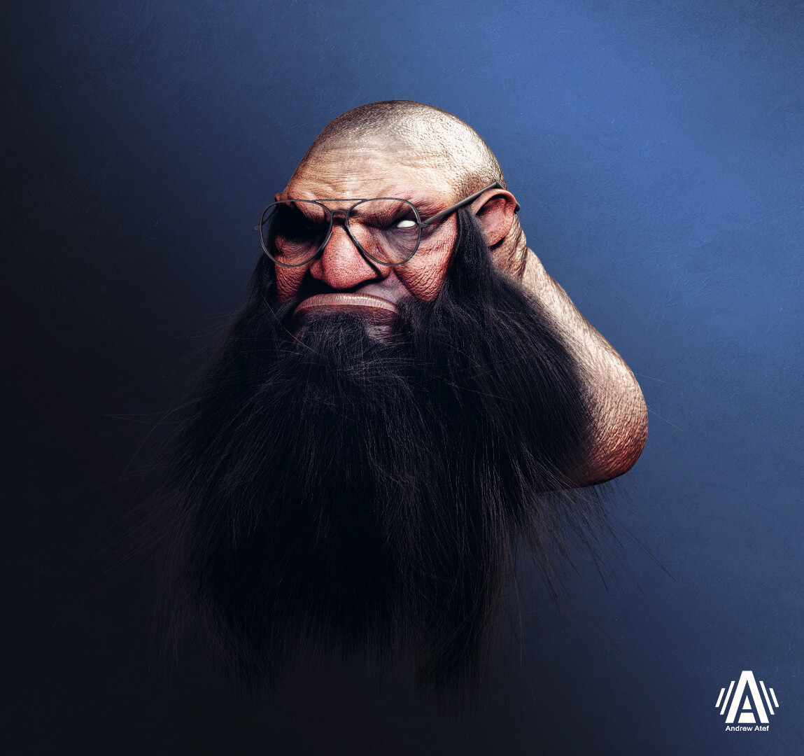 ArtStation - Angry Bearded Head