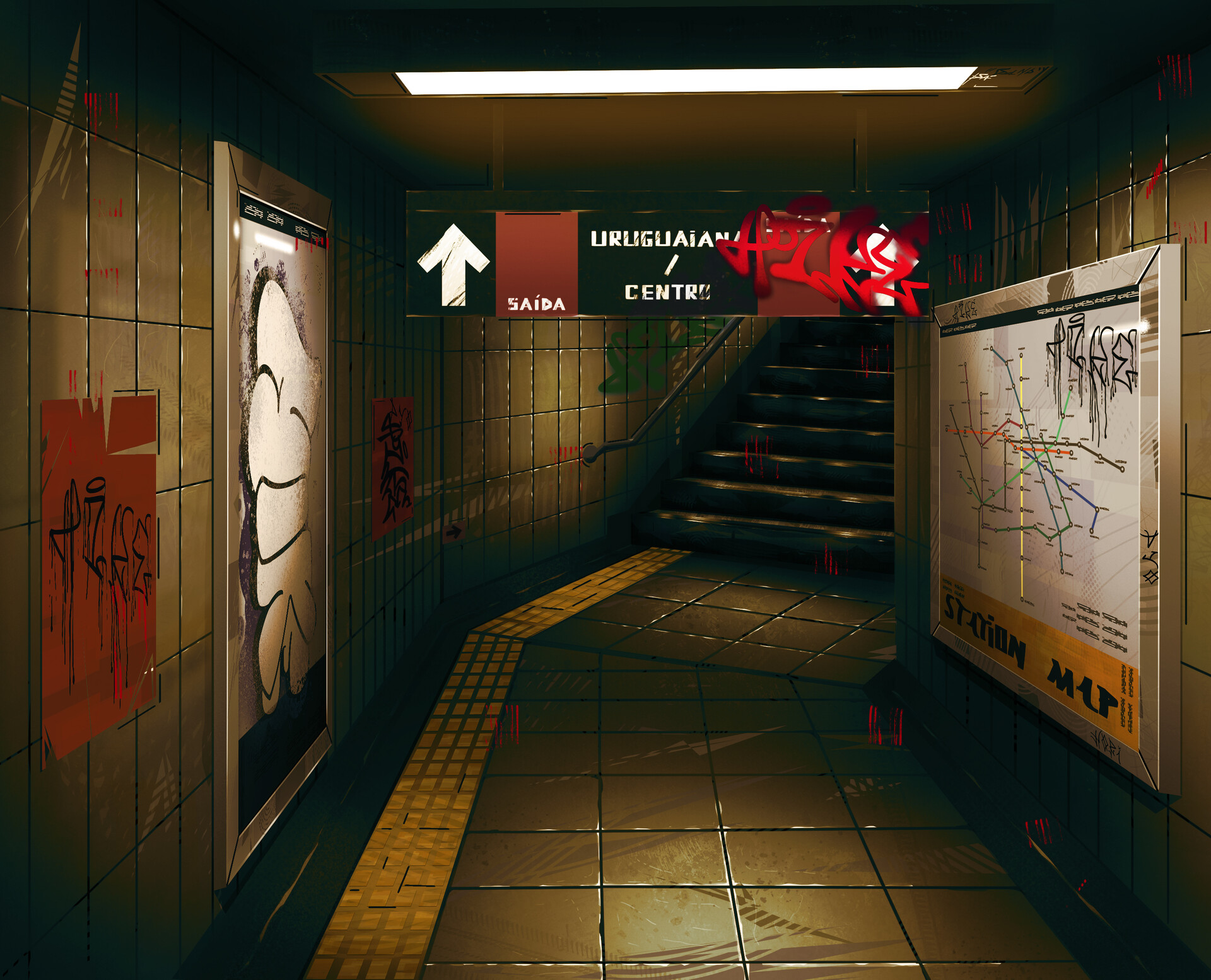 ArtStation - Subway Graffiti Mood Study