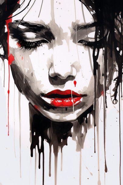 ArtStation - Sad woman face art