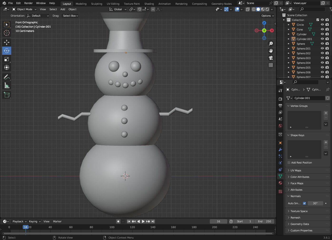 ArtStation - creating a snowman using blender