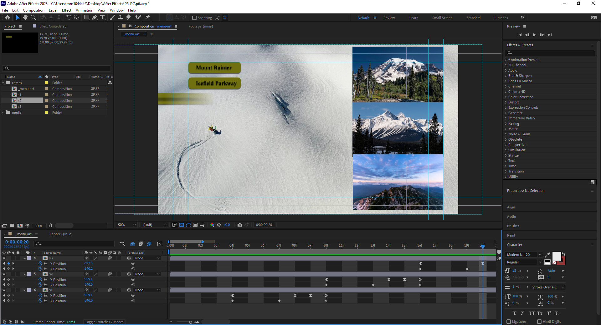after effects projects for students