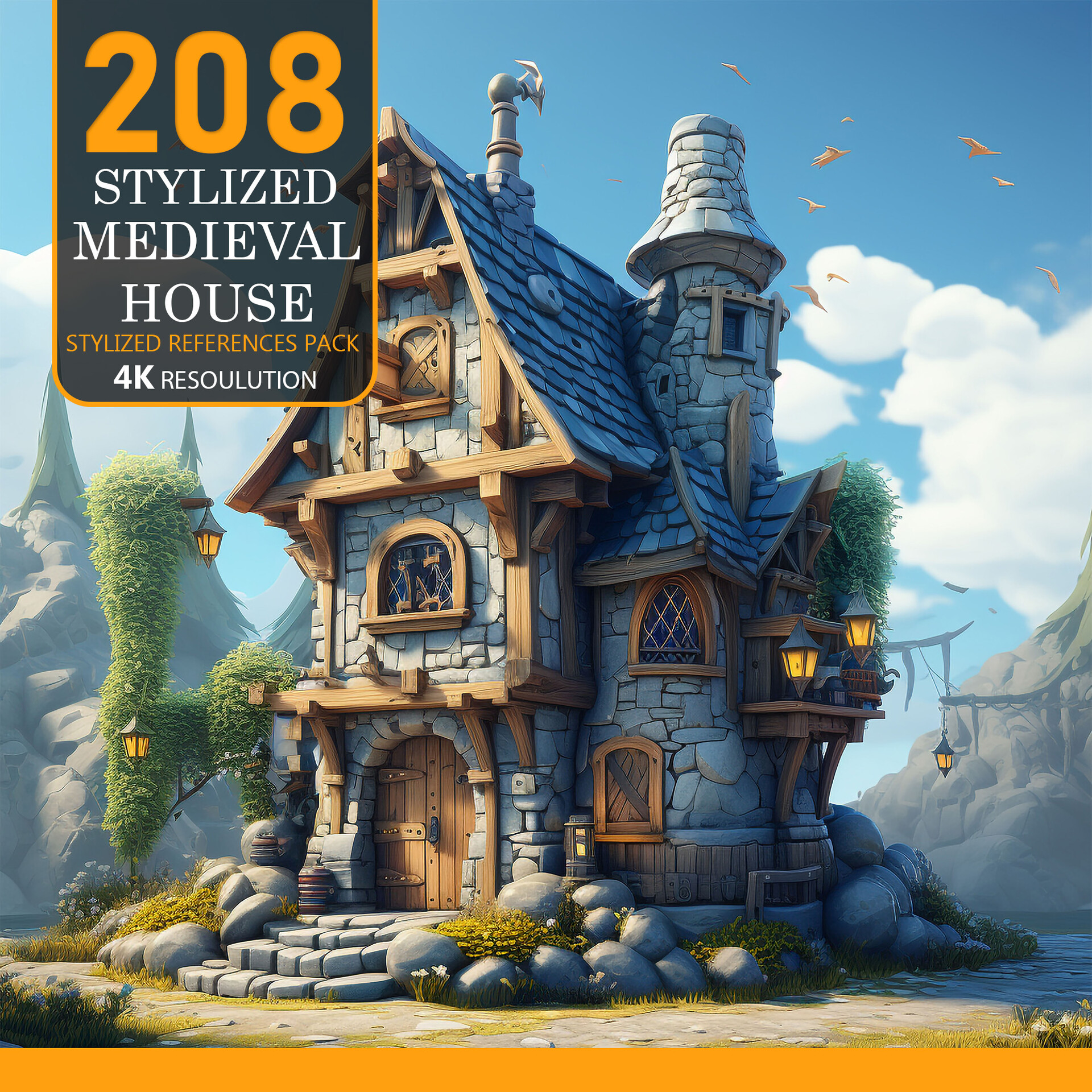 ArtStation - Stylized Medieval House Vol.17-4K|Stylized References Pack