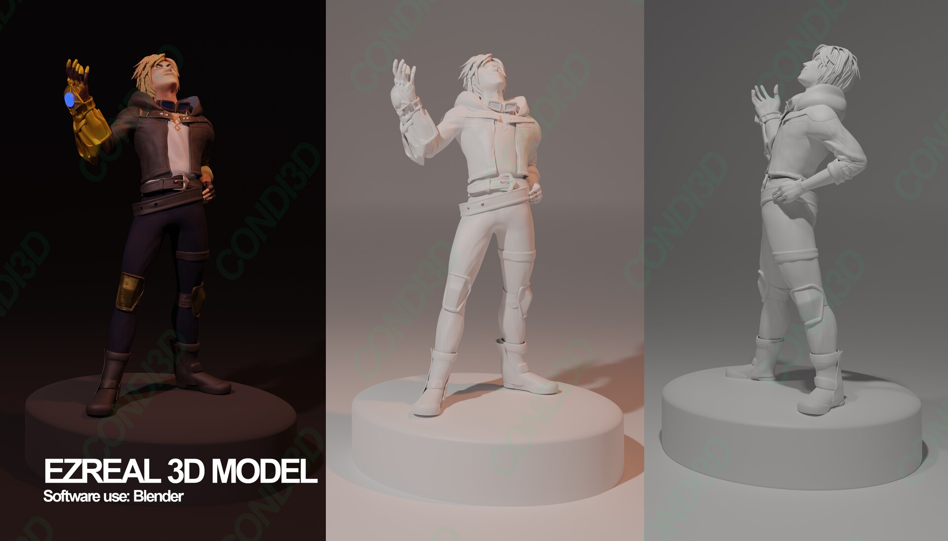 ArtStation - 3D model for Ezreal using Blender