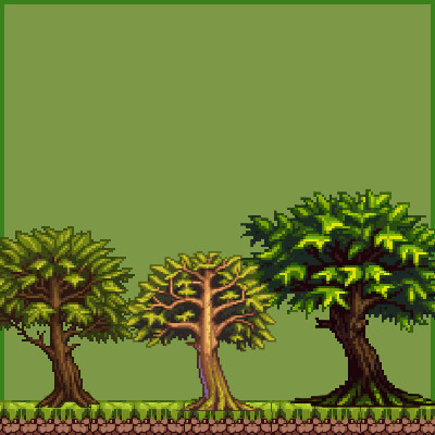 ArtStation - Pixel Art Trees High Details