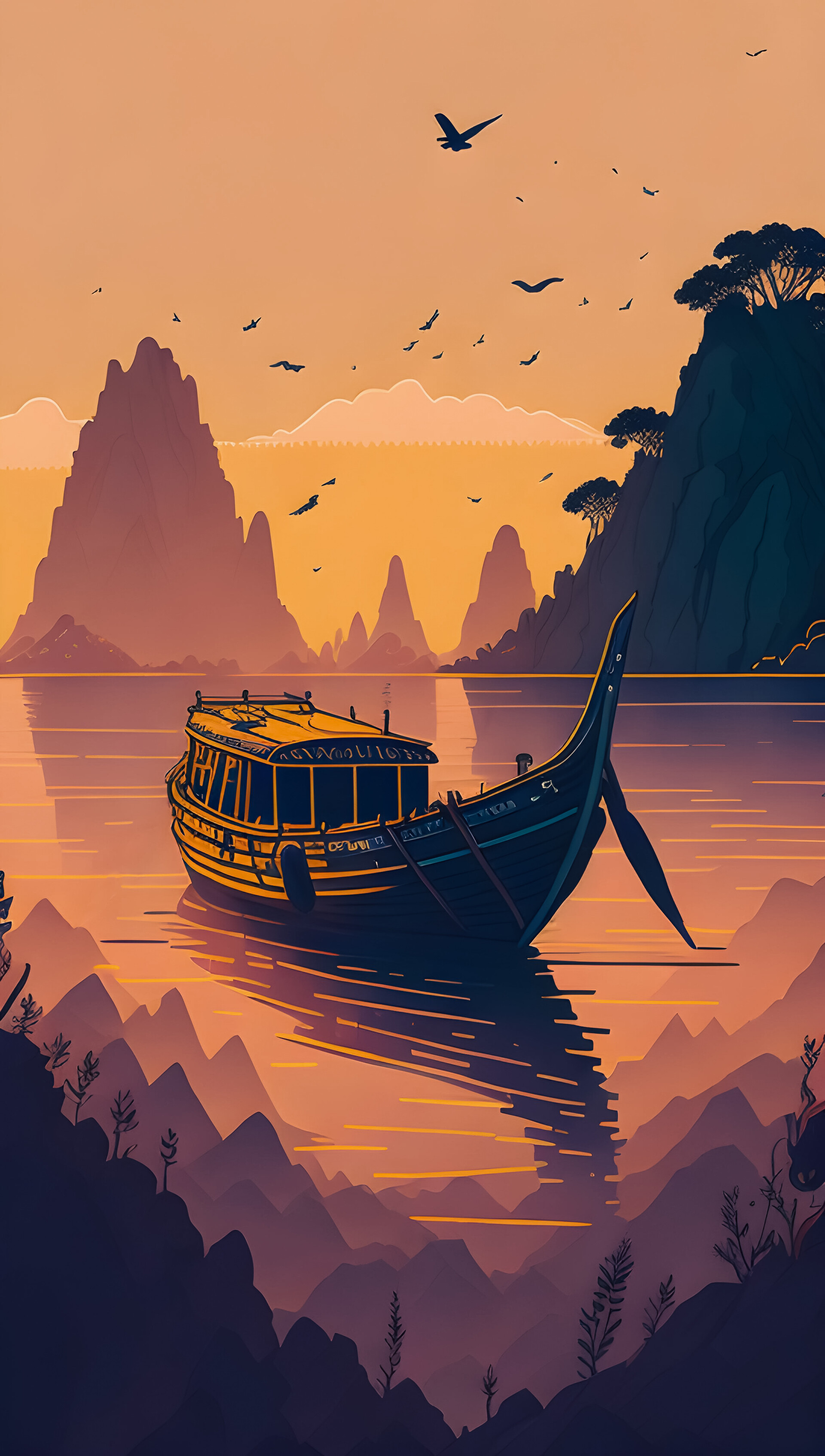 ArtStation - Aerial Serenity: Majestic Sunset over Coastal Beauty ...