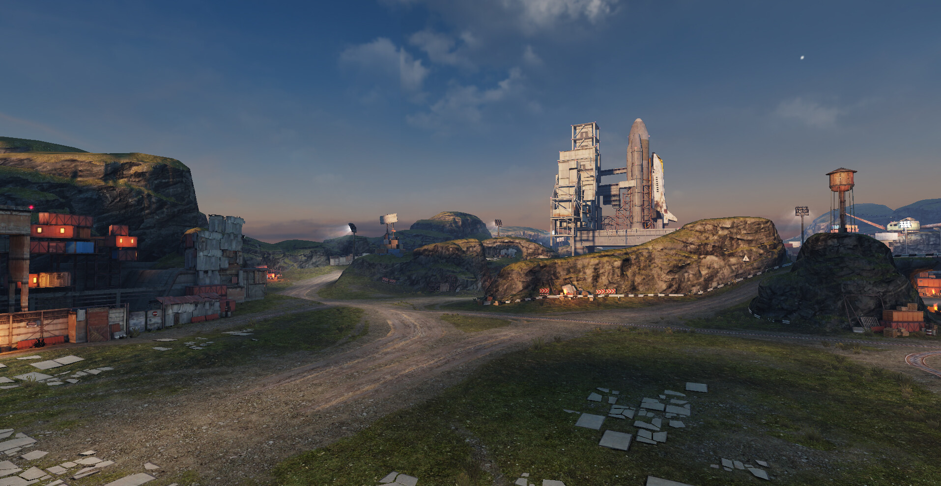 ArtStation - Crossout Mobile Game - Space Port Evening Map