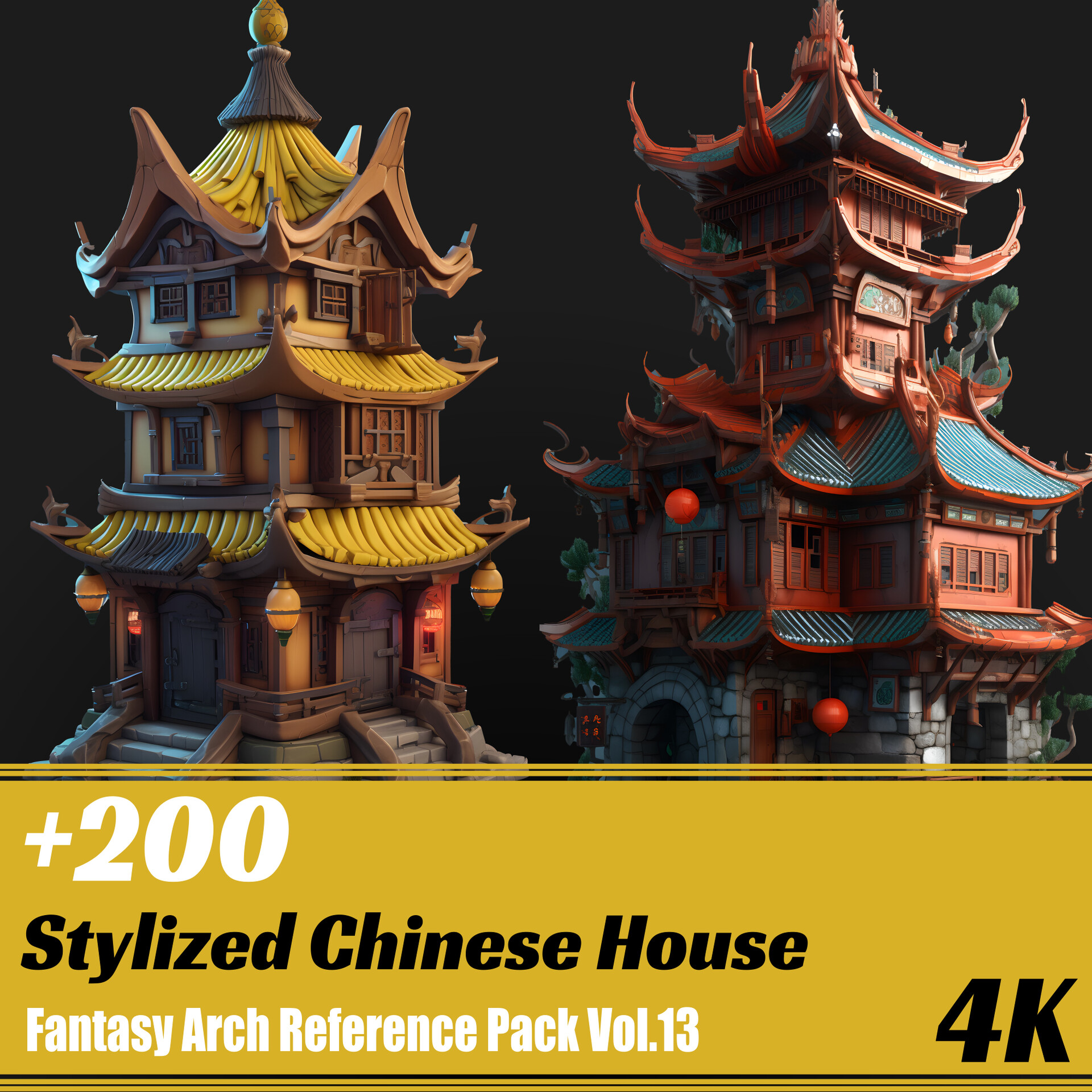 ArtStation - +200 Stylized Chinese House | 4K | Fantasy Arch Reference ...