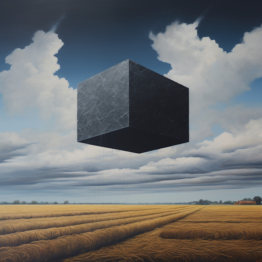 ArtStation - uncanny cube over field
