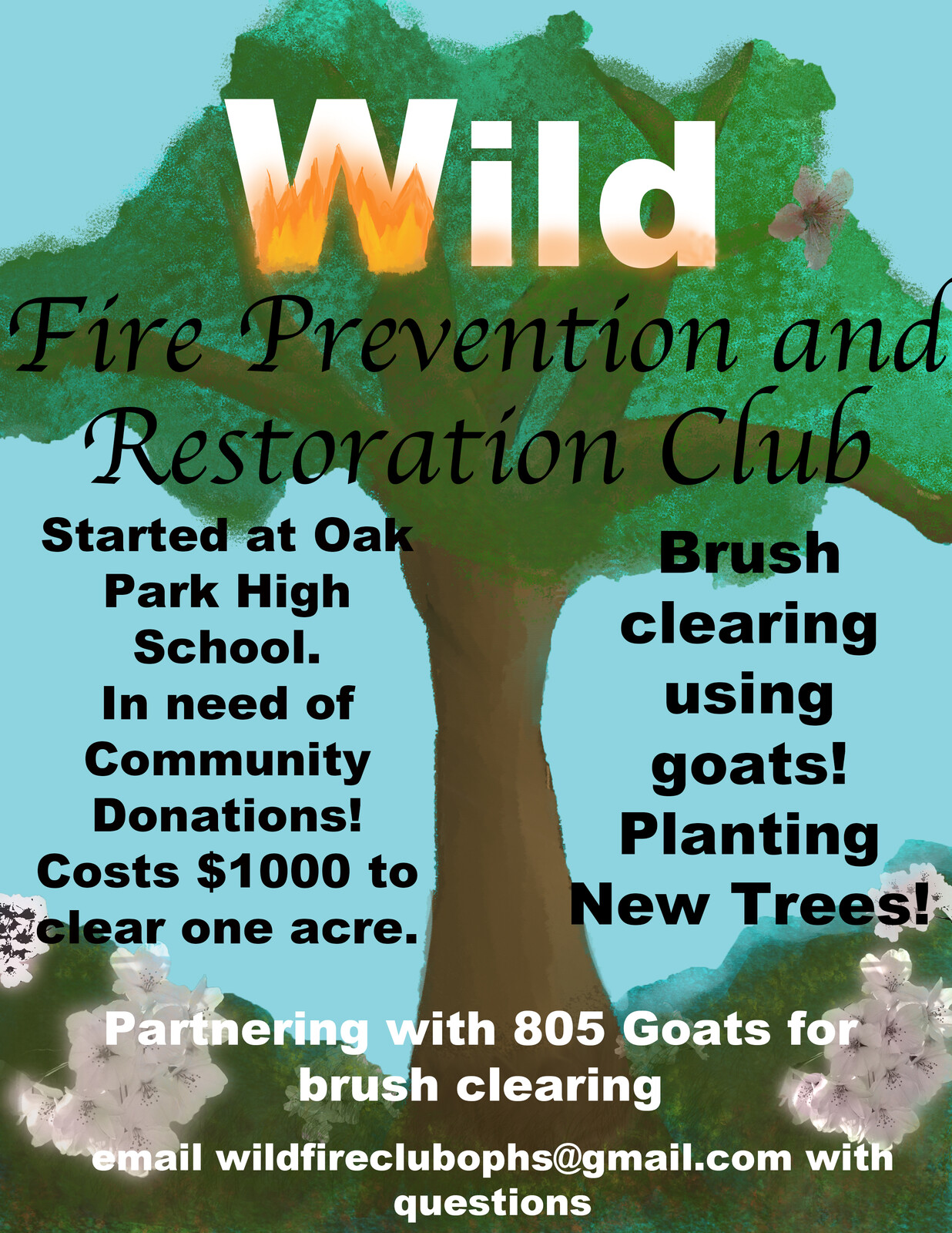 Mikayla Kresco - Graphic Design/Flyers for Wildfire Prevention Club (OPHS)