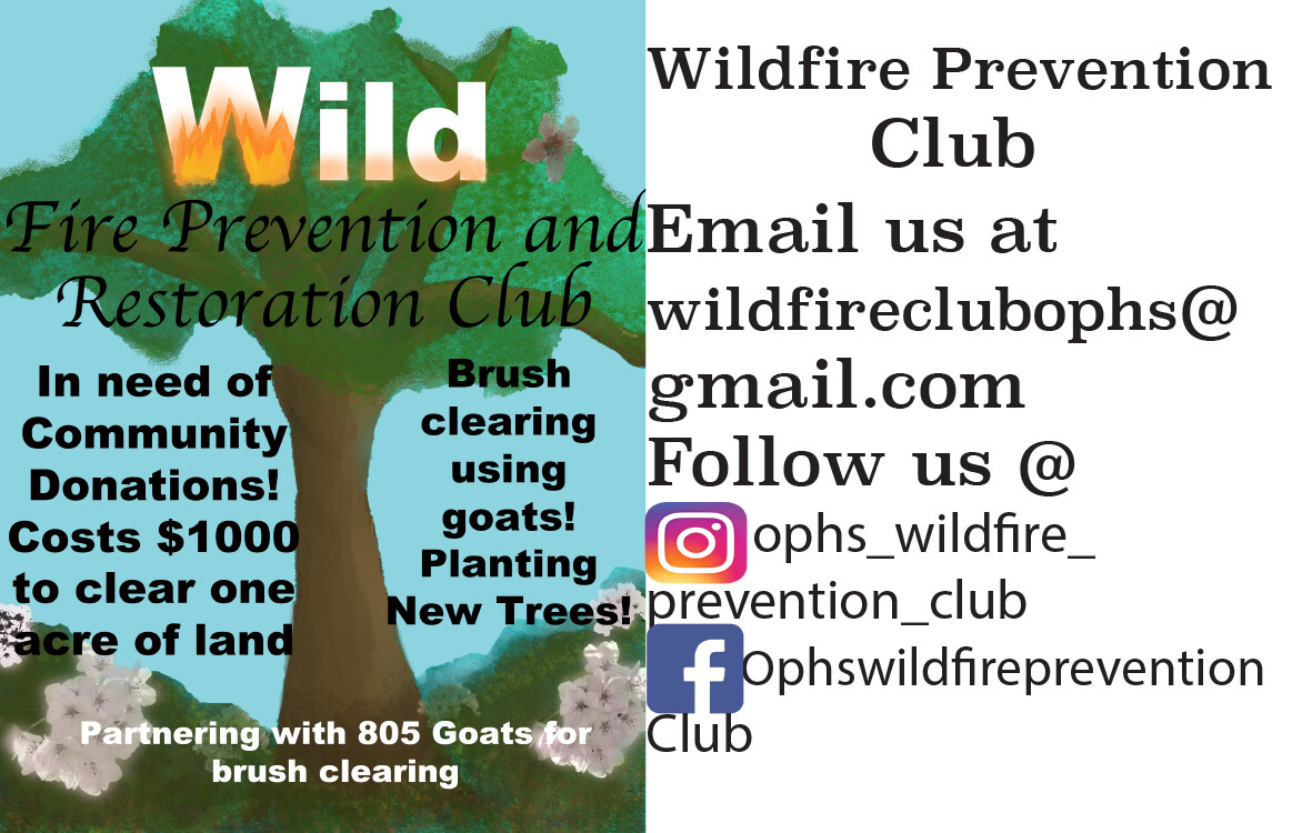 Mikayla Kresco - Graphic Design/Flyers for Wildfire Prevention Club (OPHS)