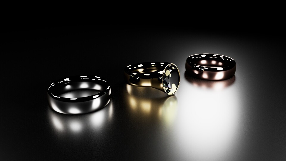 ArtStation - Three metal rings with light setup
