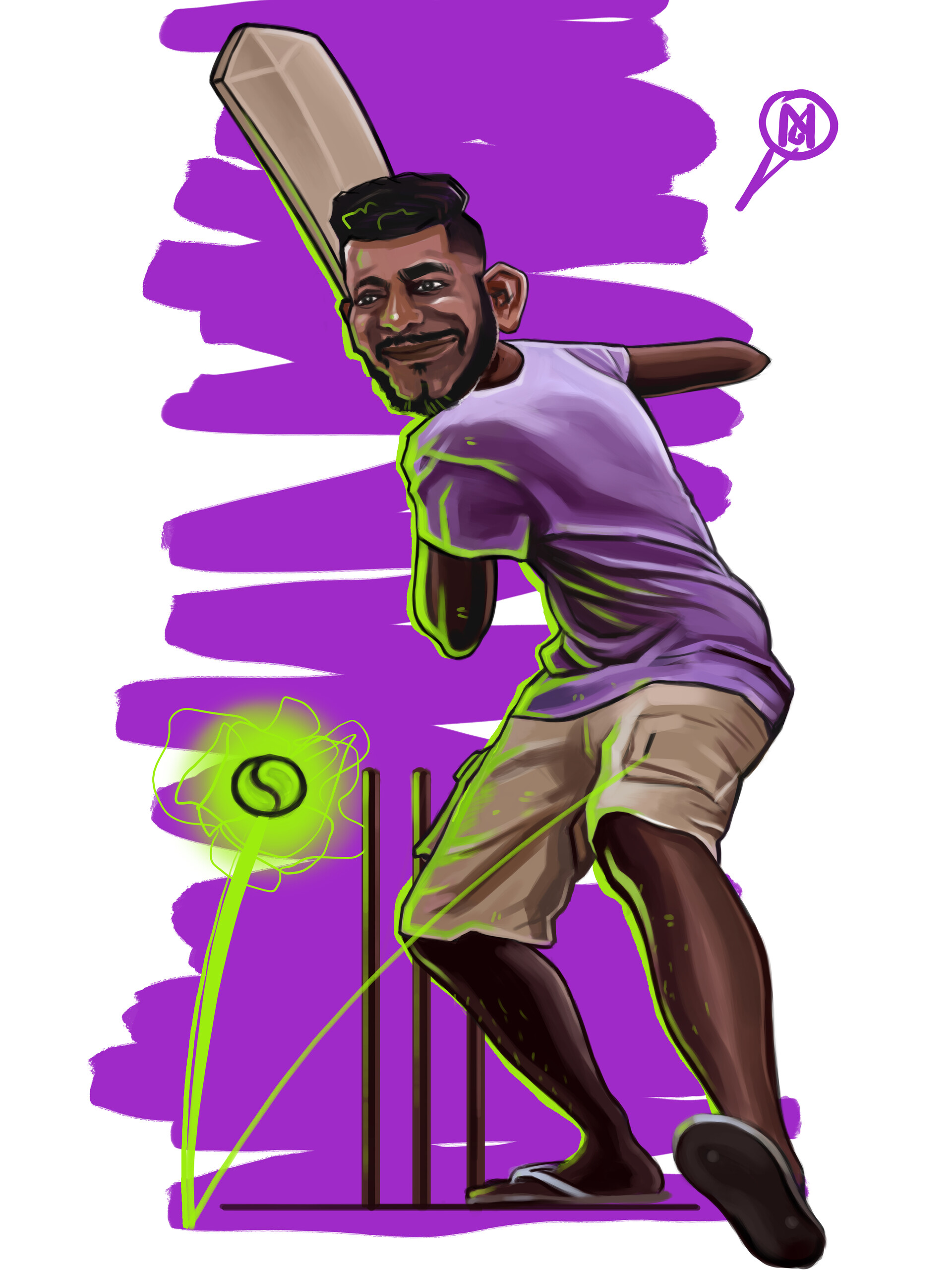ArtStation - The stars of street cricket ( Batter )