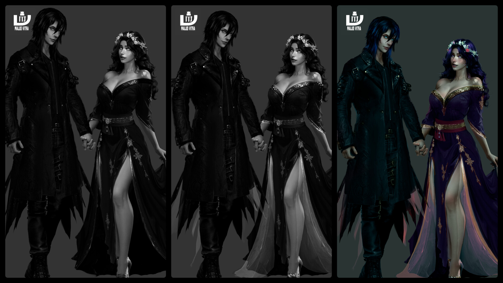 Alex Villamayor - Couple commission (rework and illustration) fantasy theme