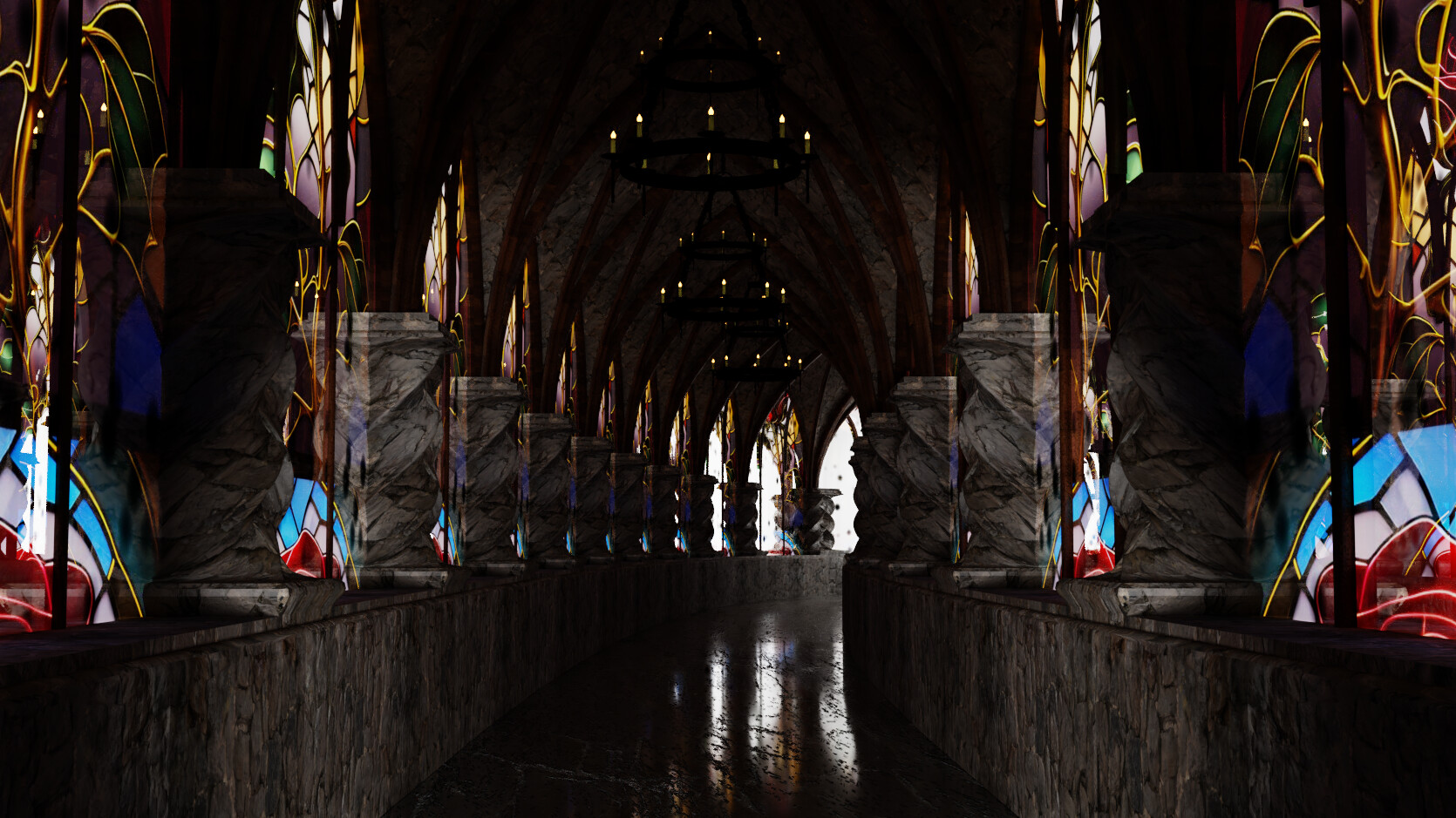 ArtStation - church corridor