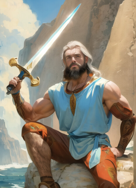 ArtStation - man holding a sword