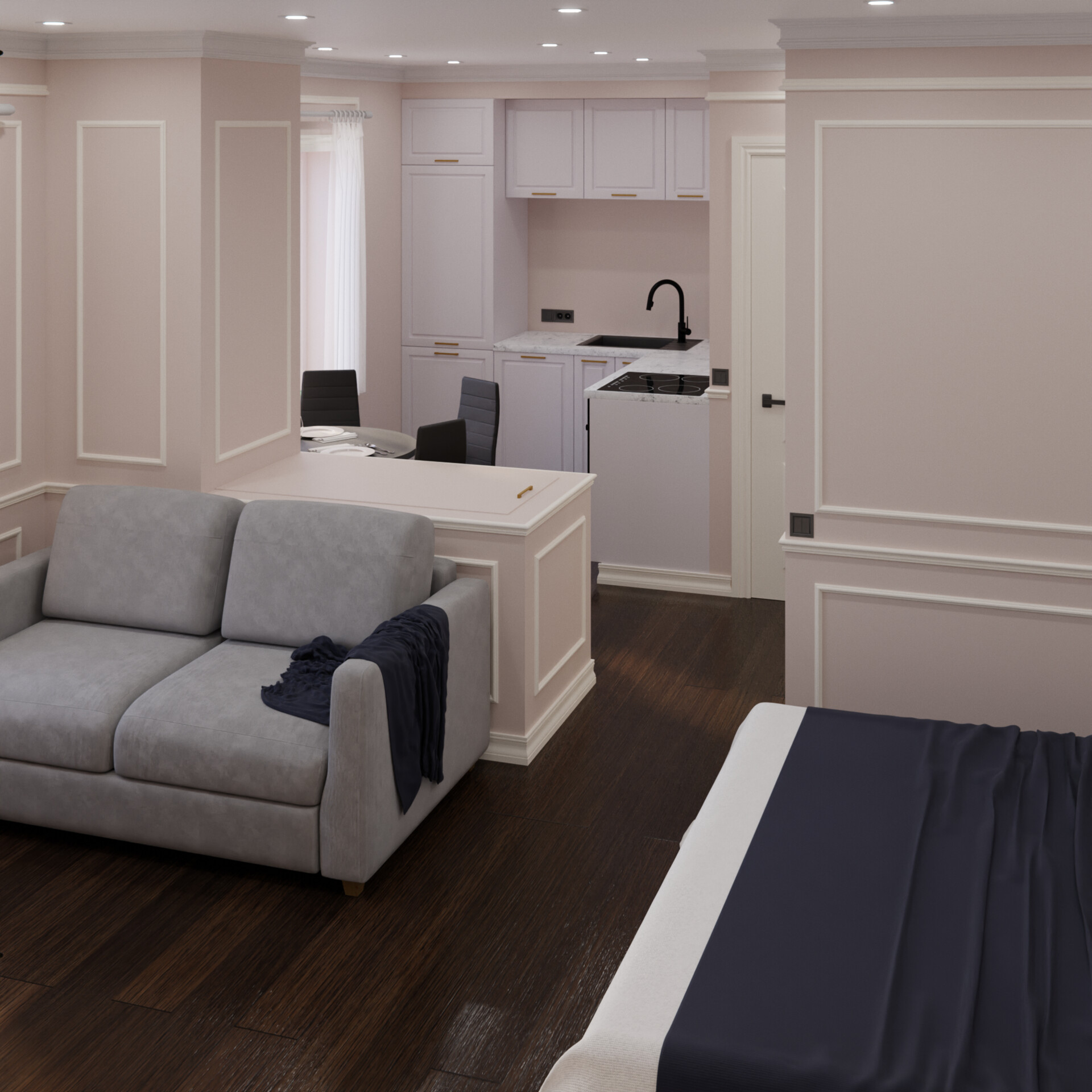 ArtStation - The project of an apartment with an area of 34 square meters