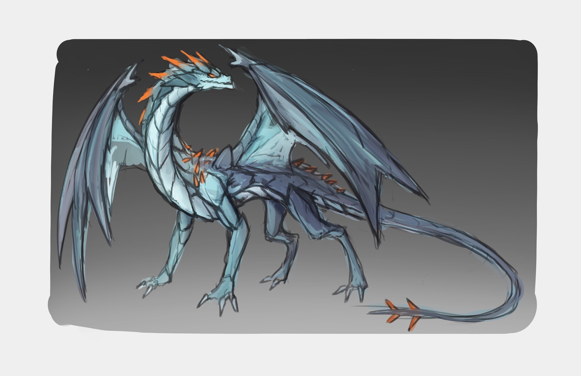 ArtStation - Blue/orange dragon design