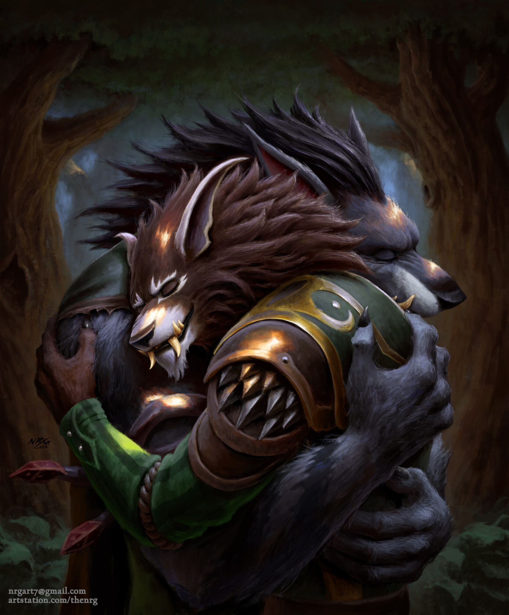 ArtStation - Hugging a friend by The NRG