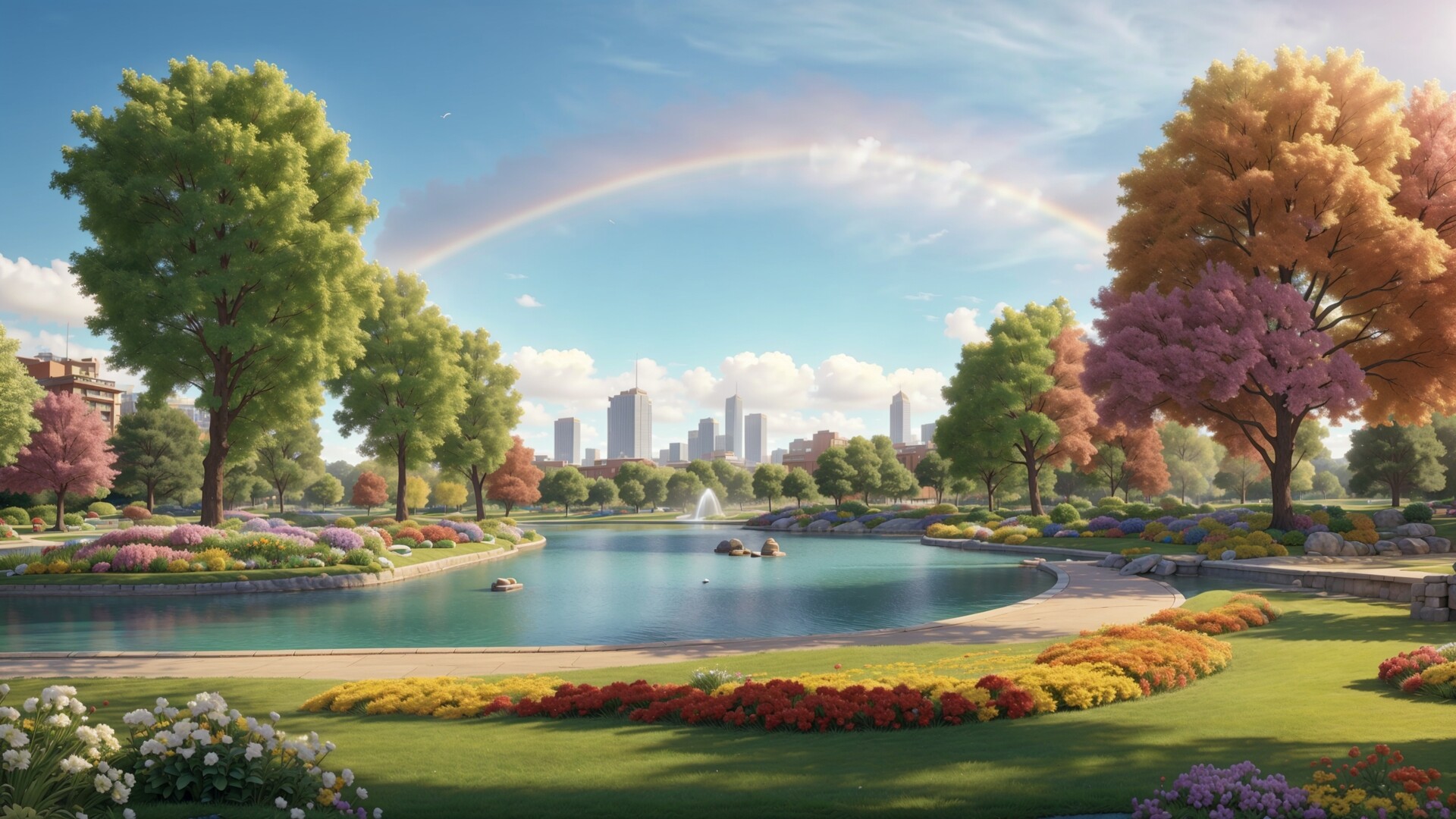 Delia Wright - Enchanted Park - A Colorful Mesmerizing Cascade