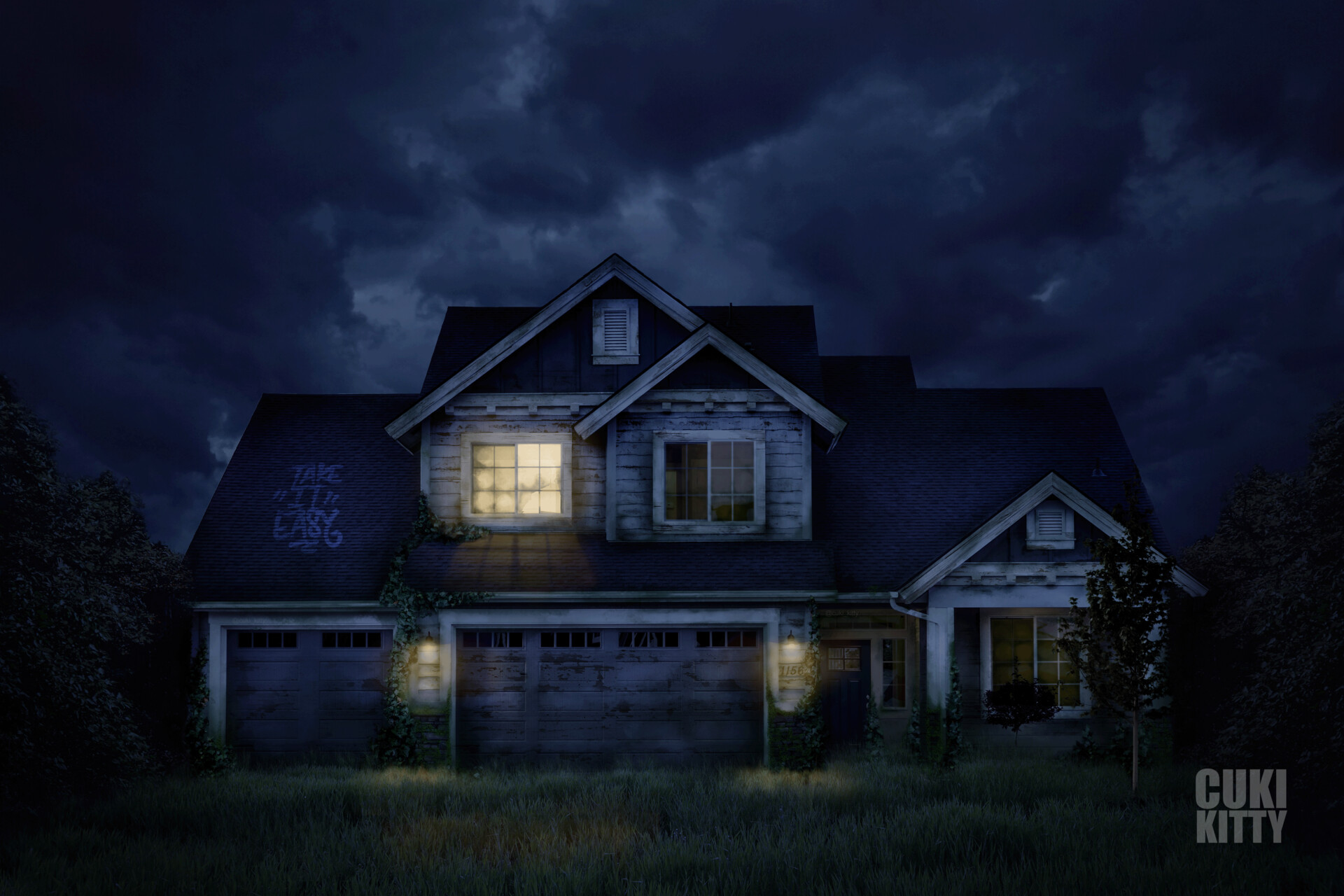 ArtStation - Shady house Matte Painting