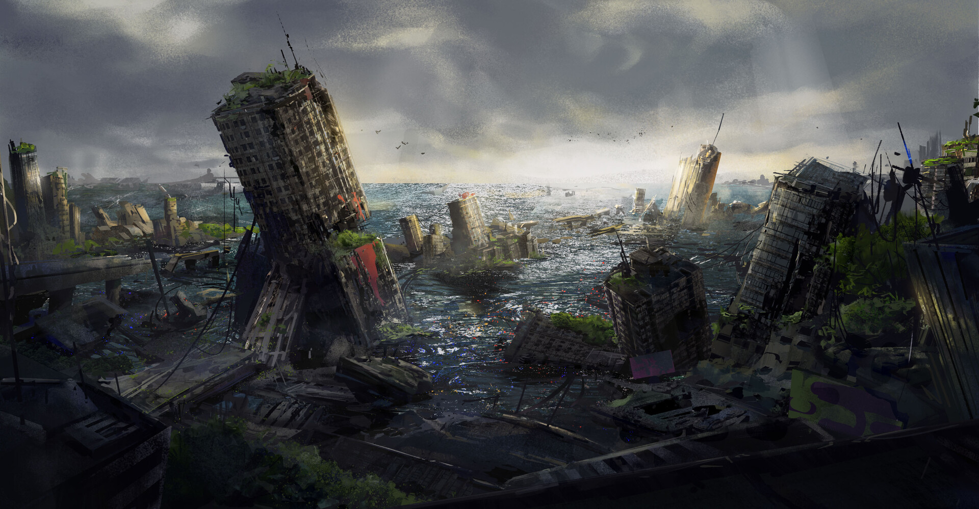 ArtStation - flooded city