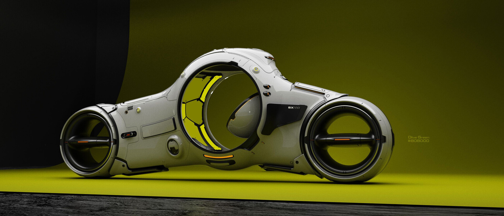 Andrian Luchian - Omnicycle on Olive Green #808000